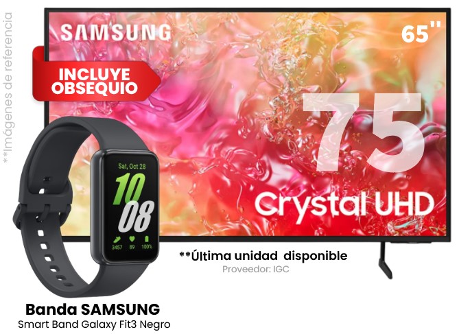 TV SAMSUNG 75" Pulgadas 190.5 cm 75DU7000 4K-UHD LED Smart TV + Banda ...